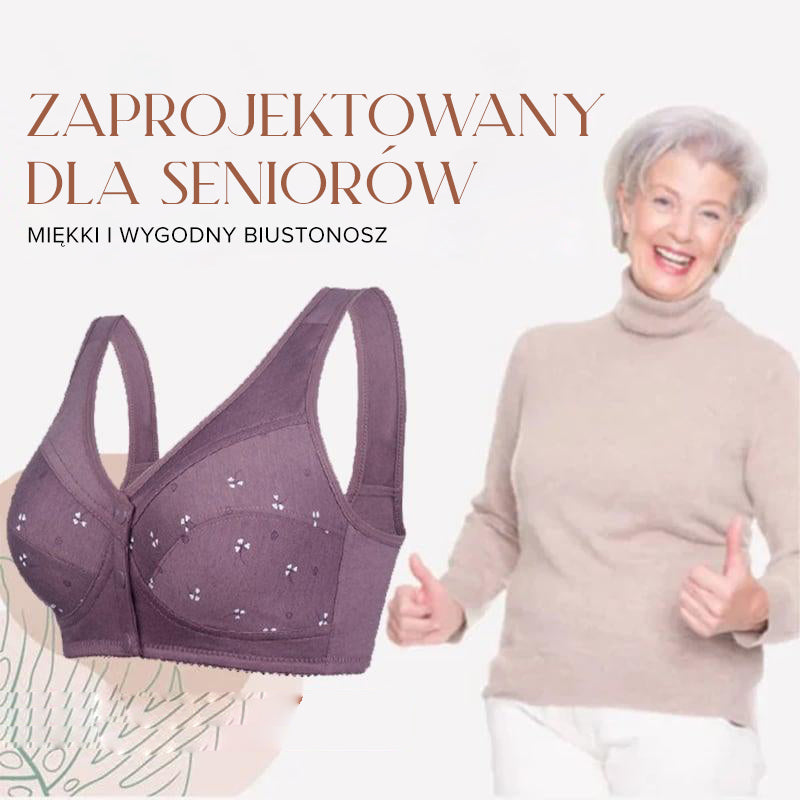 (3 opakowania) Projekt dla seniorów Bawełniany biustonosz z zapięciem ...